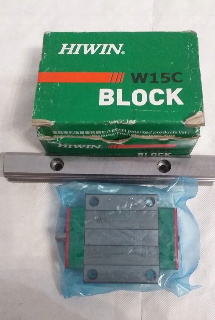 Wózek HIWIN HGW15H + Prowadnica HIWIN L=120mm - 14626029515 - oficjalne ...