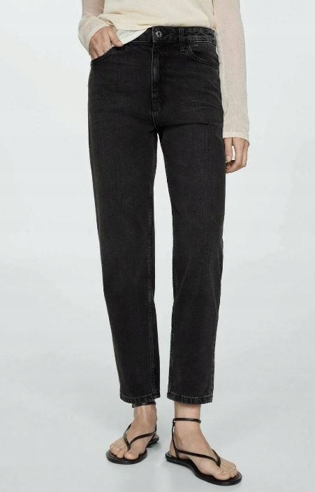 MANGO CZARNE KLASYCZNE MOM JEANS (44) - 17218863801 - oficjalne archiwum Allegro