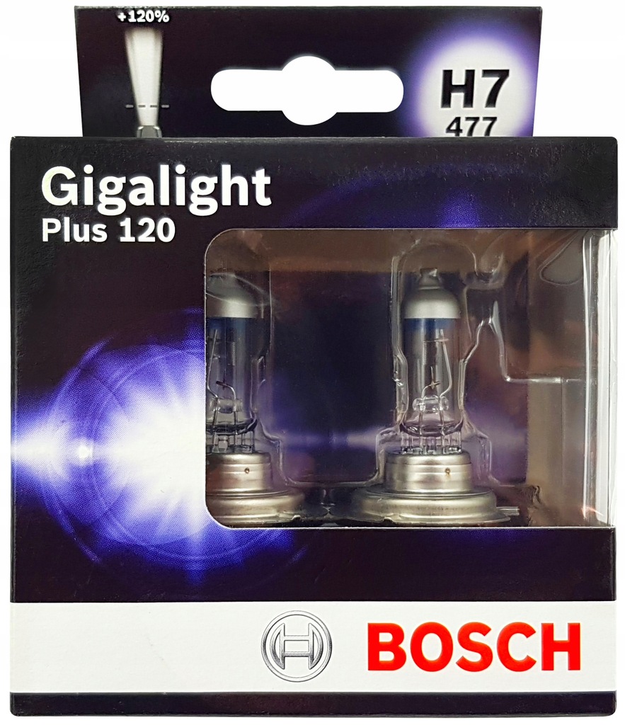 BOSCH ŻARÓWKI H7 GIGALIGHT +120% 12V 55W DUO BOX 2 - 9102513174 ...