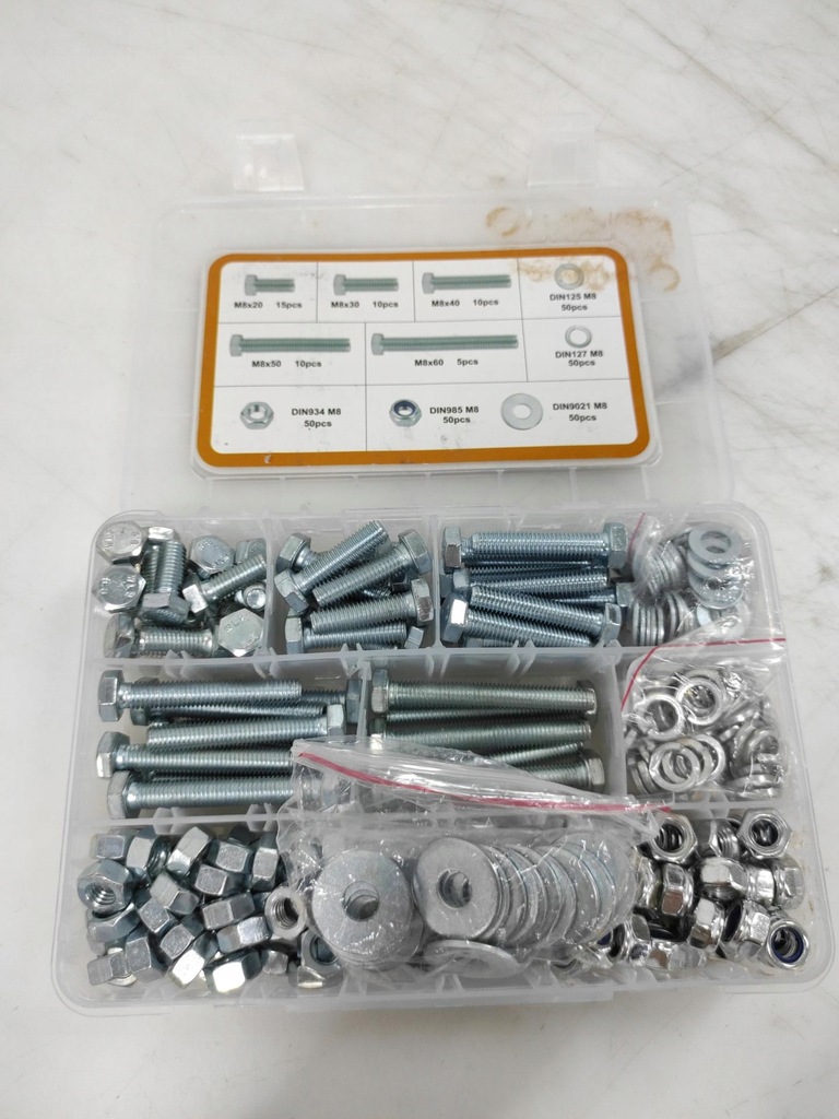 Zestaw śrub, nakrętek M8 300 szt vIGRUE - 13873006353 - oficjalne archiwum Allegro