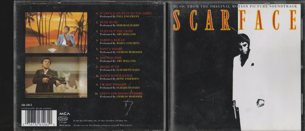 Płyta CD Scarface / Człowiek Z Blizną 2001 Soundtrack Giorgio Moroder ...