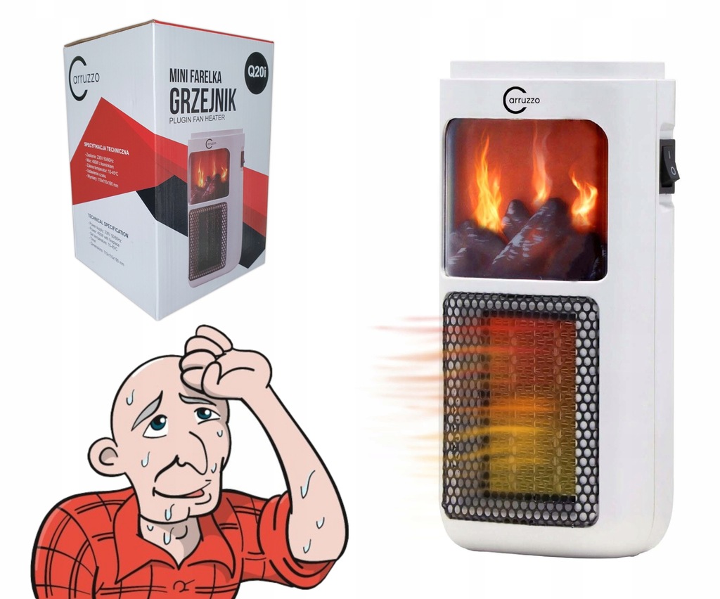 MINI FARELKA GRZEJNIK TERMOWENTYLATOR ELEKTRYCZNY - 11357123966 ...