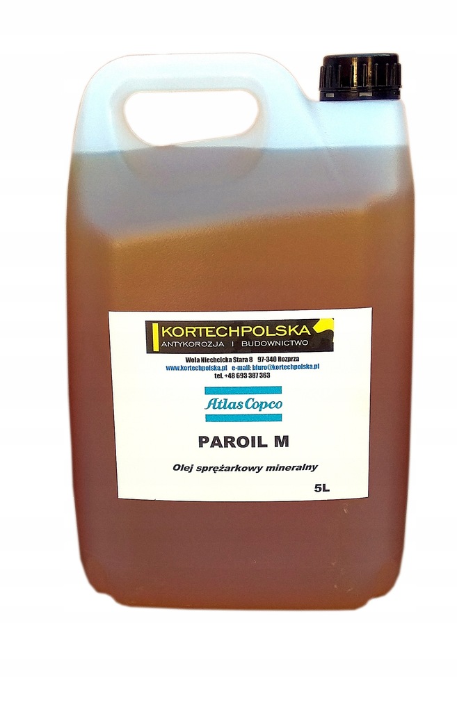 Olej sprężarkowy mineralny Atlas Copco Paroil M 5l - 8151201734 ...