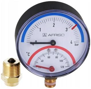 TERMOMANOMETR DOLNY 80mm 20-120C 0-4 BAR AFRISO - 12815847298 - oficjalne archiwum Allegro