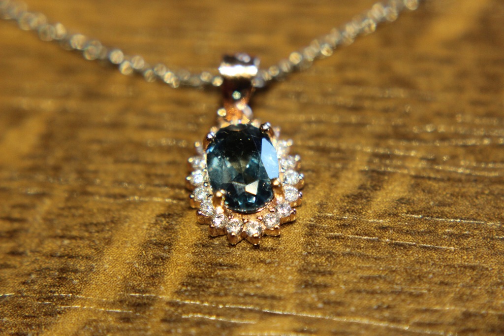 Delikatny naszyjnik 925 London Blue topaz piękny - 15074068129 - oficjalne archiwum Allegro