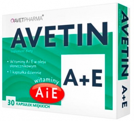 AVETIN witamina A i E Avet 30 kaps. - 12283752445 - oficjalne archiwum ...
