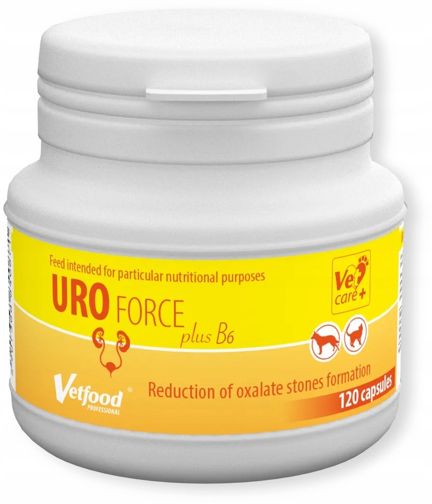 VETFOOD Uroforce Plus pH moczu psa kota 120 kaps - 12297637116 ...