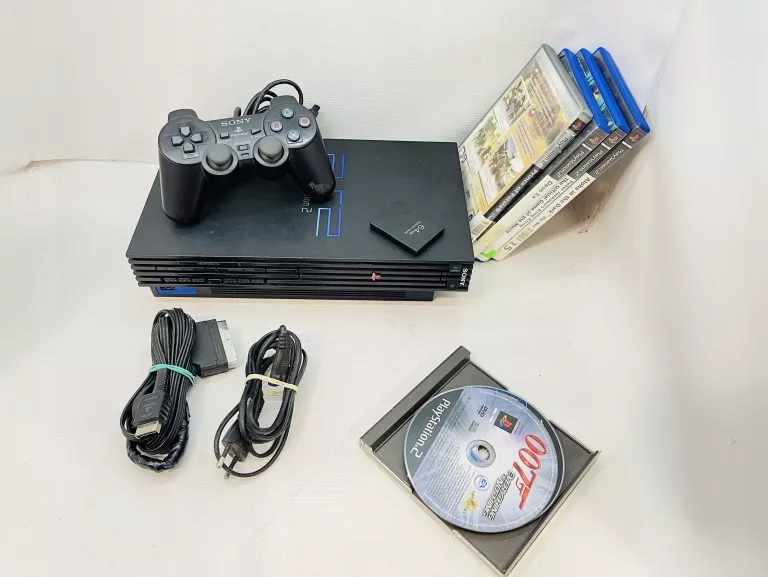 KONSOLA PS2 FAT + OKABLOWANIE + PAD + KARTA PAMIĘCI + GRY - 14585431848 ...