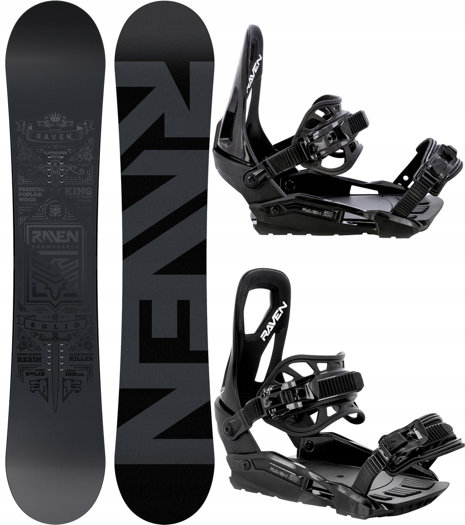 Snowboard RAVEN Solid Steel 156cm Wide + wiązania - 12944225195 ...