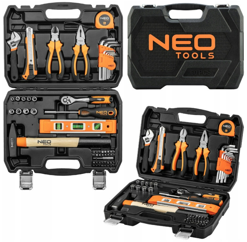 NEO TOOLS ZESTAW NARZĘDZI 60 ELEMENTÓW WALIZKA - 13462793623 ...