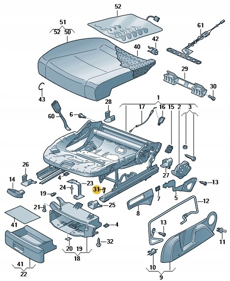ŚRUBA MOCOWANIA SZYNY FOTELA N90936901 - 11450862536 - oficjalne ...