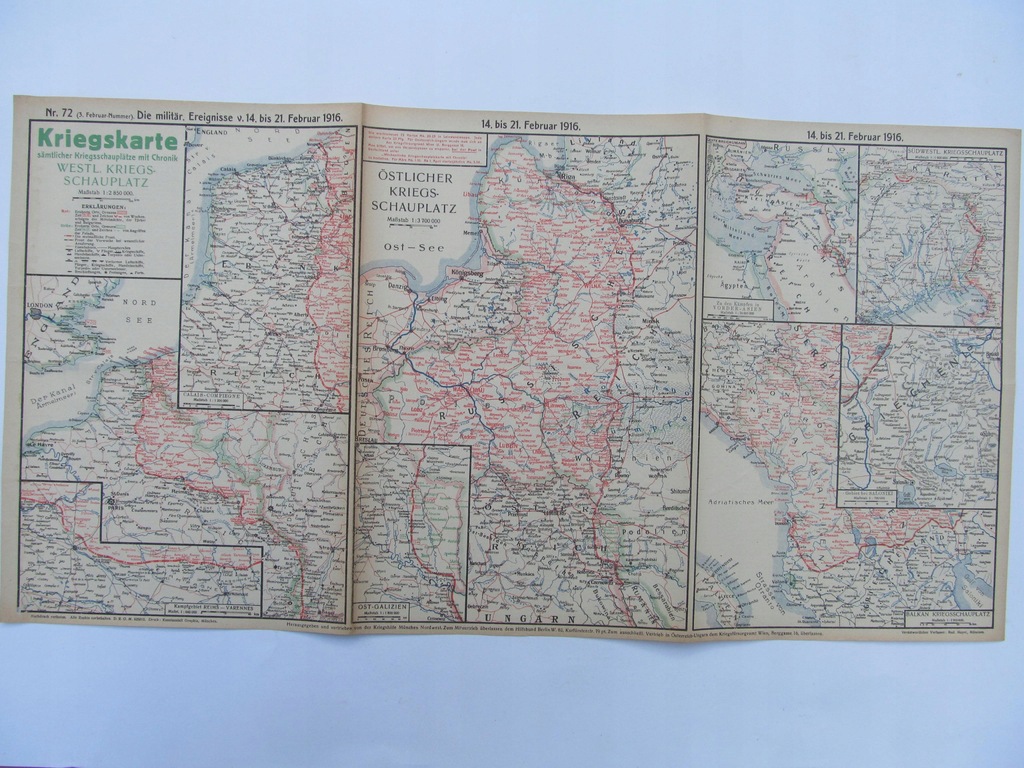 POLSKA KRESY EUROPA mapa wojenna nr 72 z 1916 r. - 8260725602 - oficjalne archiwum Allegro