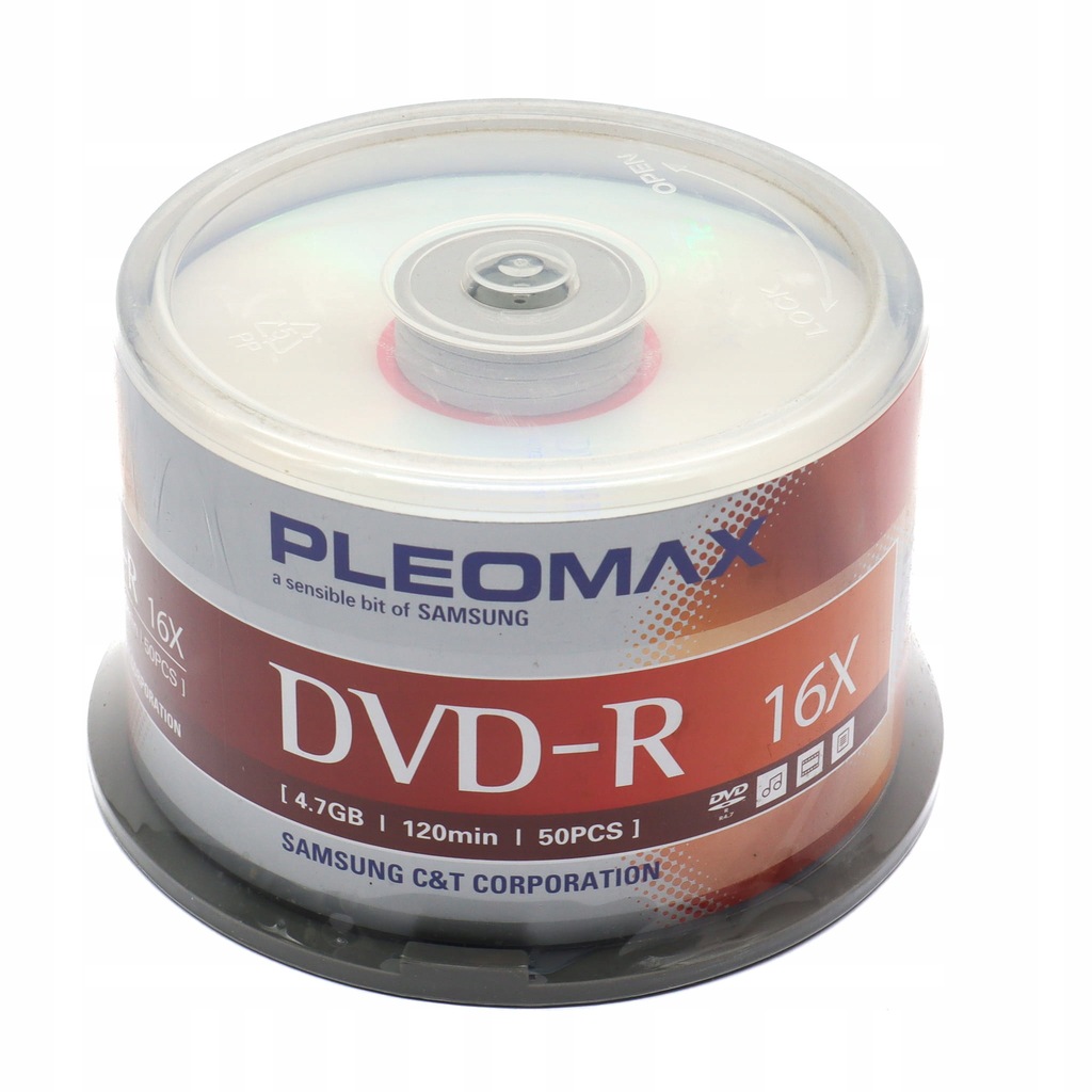 Płyta DVD-R Samsung/Pleomax 4,7GB/120min 8x 50szt - 12883744147 ...