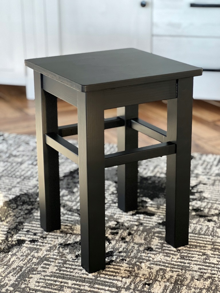 Taboret czarny do kuchni kuchenny 45 x 31 x 31 rustykalny Biały Czarny ...