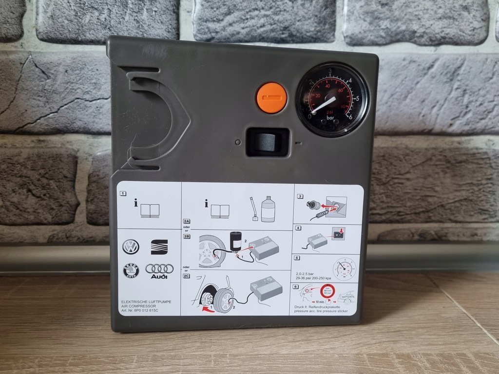 Kompresor zestaw naprawczy opon VW AUDI SKODA - 12138696755 - oficjalne archiwum Allegro