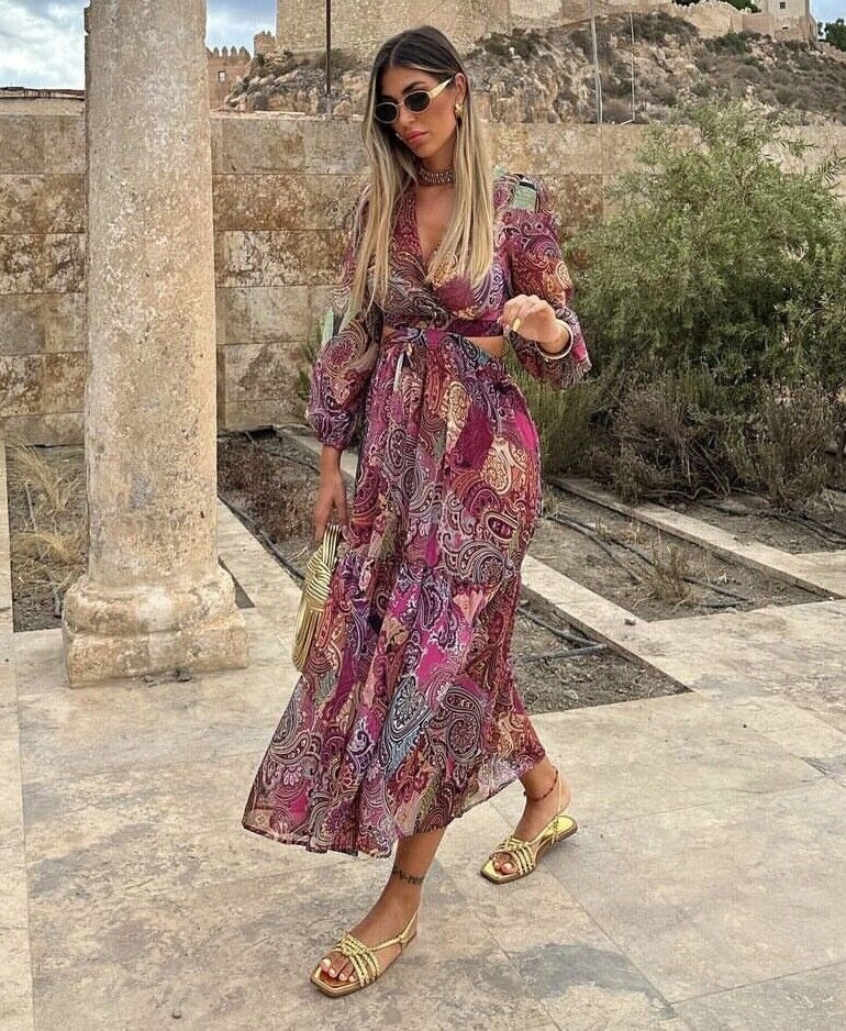 ZARA SUKIENKA Z WYCIĘCIAMI PAISLEY BLOG R.XS NOWA! - 15044848117 ...