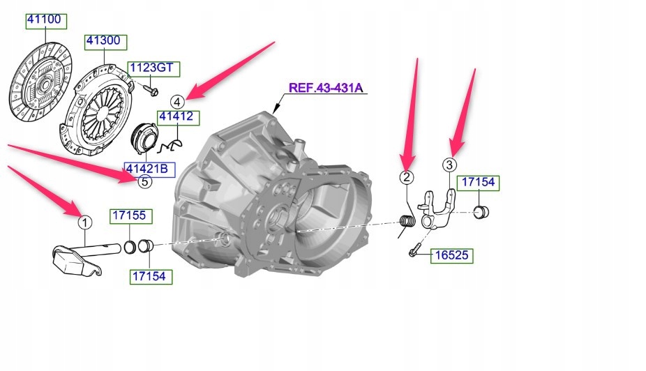 Łapa sprzęgła Hyundai - 11253084200 - oficjalne archiwum Allegro