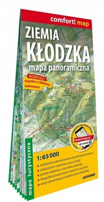 COMFORT! MAP ZIEMIA KŁODZKA. MAPA PANORAMICZNA - 12156341249 - oficjalne archiwum Allegro