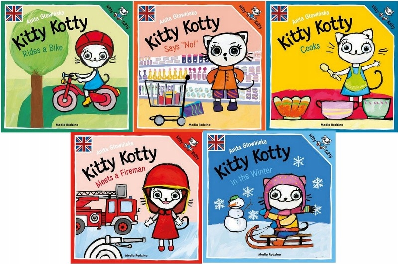 KITTY KOTTY zestaw 5 książek KICIA KOCIA angielska - 12521594155 - oficjalne archiwum Allegro