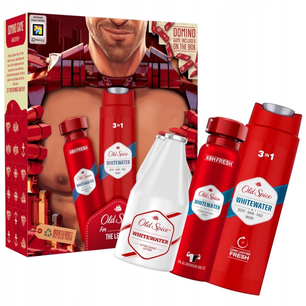 OLD SPICE ZESTAW PREZENTOWY WHITEWATER DEO+ŻEL POD PRYSZNIC+PŁYN PO ...