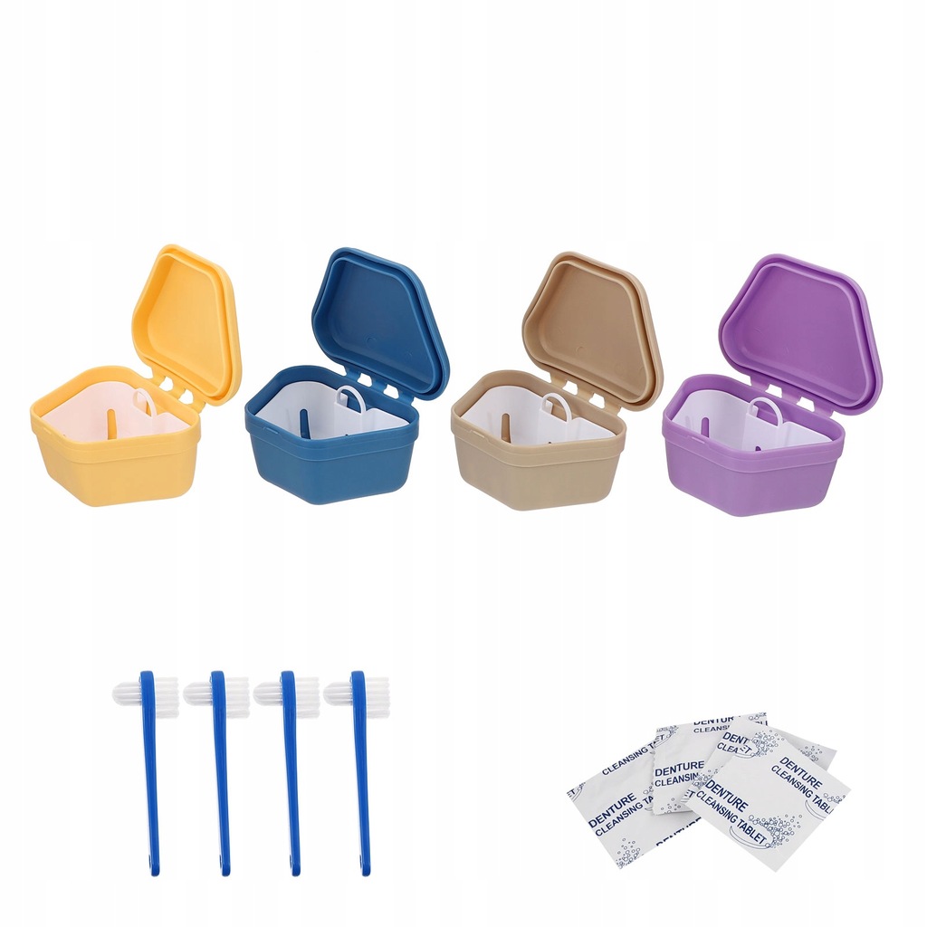 Denture Retainer Travel Stuff Case Brush 4 Sets - 14307654286 ...