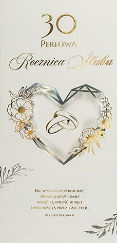 30 Rocznica Ślubu Perłowa Kartka Premium DLLUX36R - 12717428536 ...