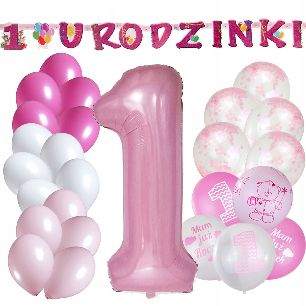 Zestaw Na Roczek Pierwsze Urodziny Balony Cyfra 1 - 9106559951 ...