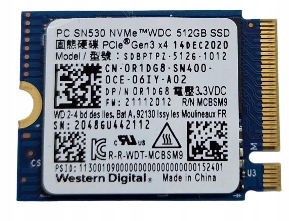 DYSK SSD NVMe M.2 2230 WD 512GB STEAM DECK - 13491902611 - oficjalne archiwum Allegro