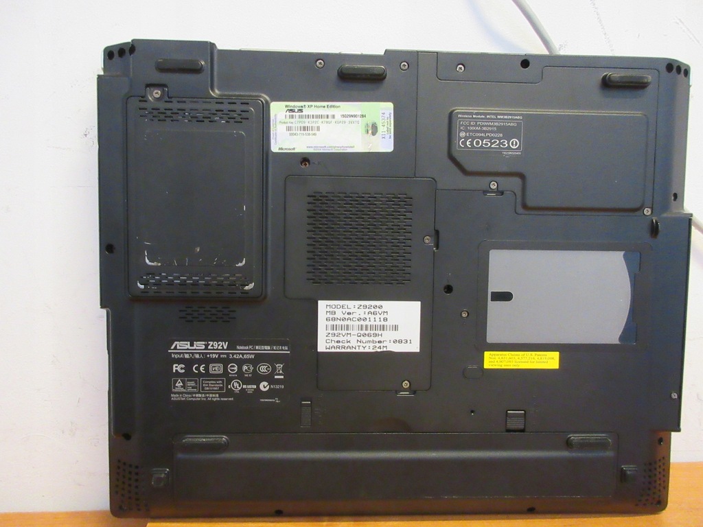 LAPTOP ASUS Z92V DZIAŁA ALE - 9910778467 - oficjalne archiwum Allegro