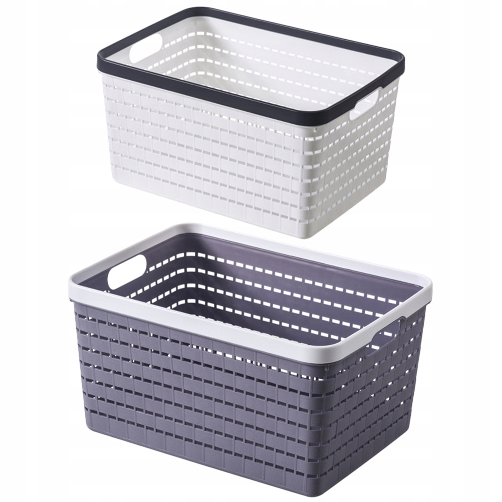 PLASTIC STORAGE BASKET BOX 2 PCS - 13521465810 - oficjalne archiwum Allegro