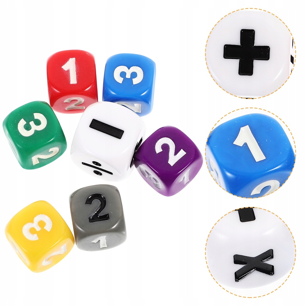 Calculation Sign Dices Game Puzzle Number 7 Pcs - 14057509473 ...