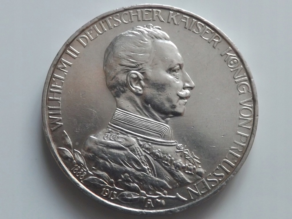 Prusy 3 Marki 1913 Wilhelm II Uniform st. 2+/1- - 14836340964 - oficjalne archiwum Allegro