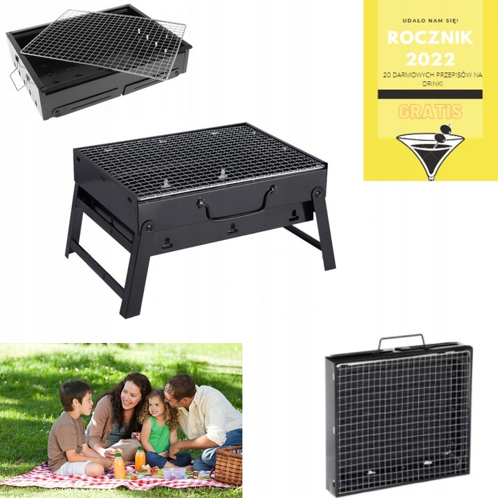 GRILL TURYSTYCZNY GRIL SKŁADANY OGRODOWY WĘGLOWY - 13643707643 ...