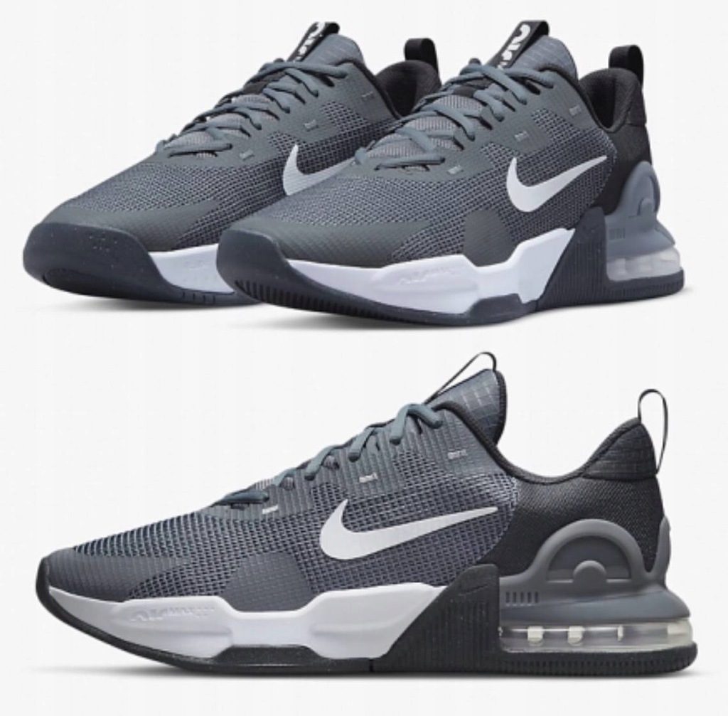 BUTY MĘSKIE NIKE AIR MAX ALPHA TRAINER WYGODNE SPORTOWE SZARE LEKKIE R. 43 - 17240737801 ...