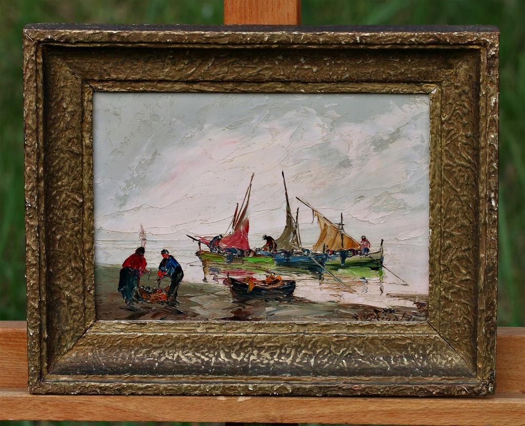 R.U. RINALDI (XX W.)MARYNISTYCZNA SCENA Z RYBAKAMI - 11814966282 ...