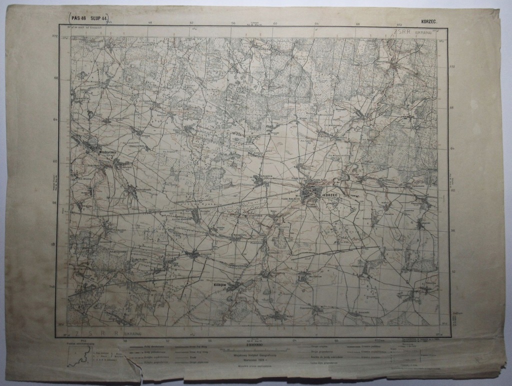 Mapa Korzec, KRESY WSCHODNIE, WIG 1924 - 11830180935 - oficjalne archiwum Allegro