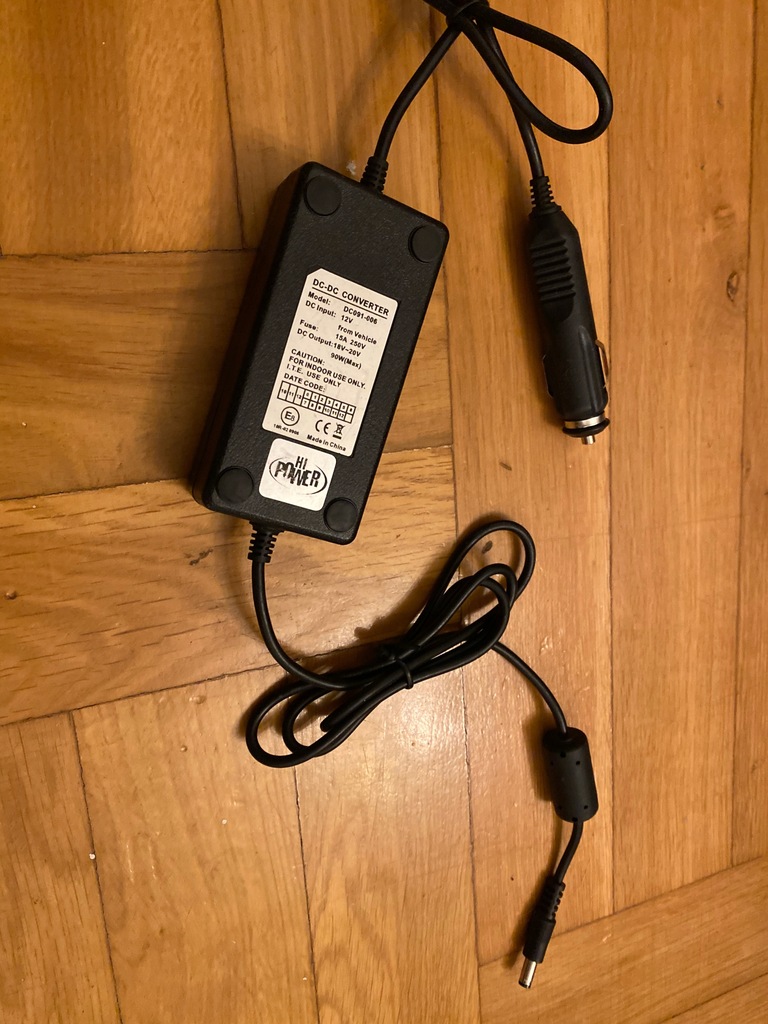 Zasilacz samochodowy do laptopa 12V na 18v~20V 90W - 12305554951 - oficjalne archiwum Allegro