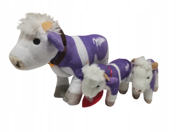 Fioletowa KROWA Milka zestaw 3 sztuki maskotka krówki - 15088779919 ...