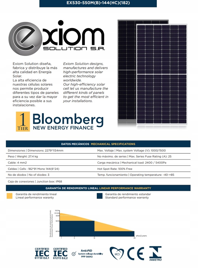 Panel solarny Exiom 550 W EX550MB-144 - 13450681166 - oficjalne ...