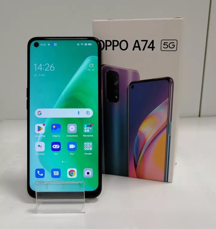 TELEFON OPPO A74 5G 6GB / 128GB KOMPLET - 12576011636 - oficjalne archiwum Allegro