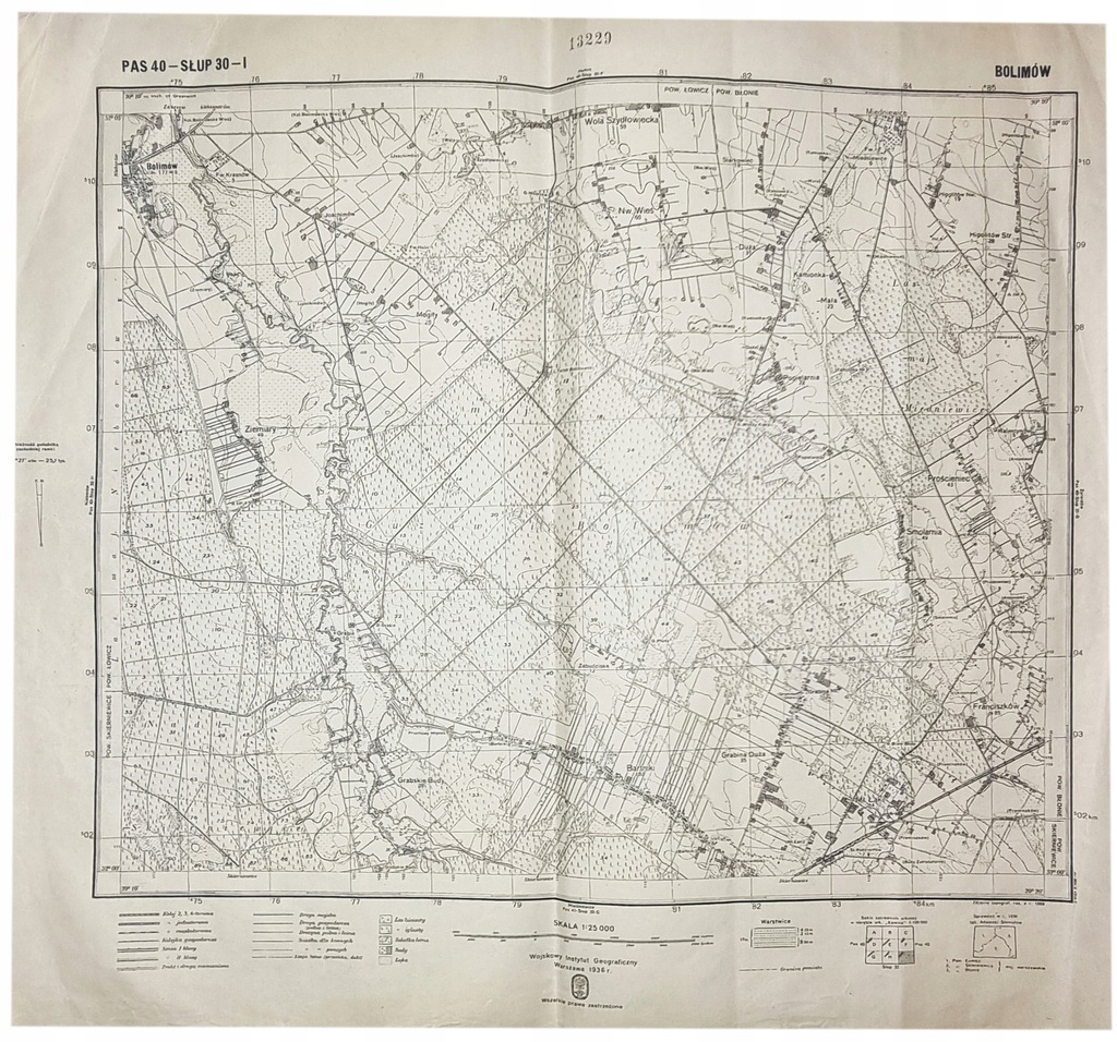 Mapa WIG Bolimów Pas 40 Słup 30-I - 13708220853 - oficjalne archiwum ...