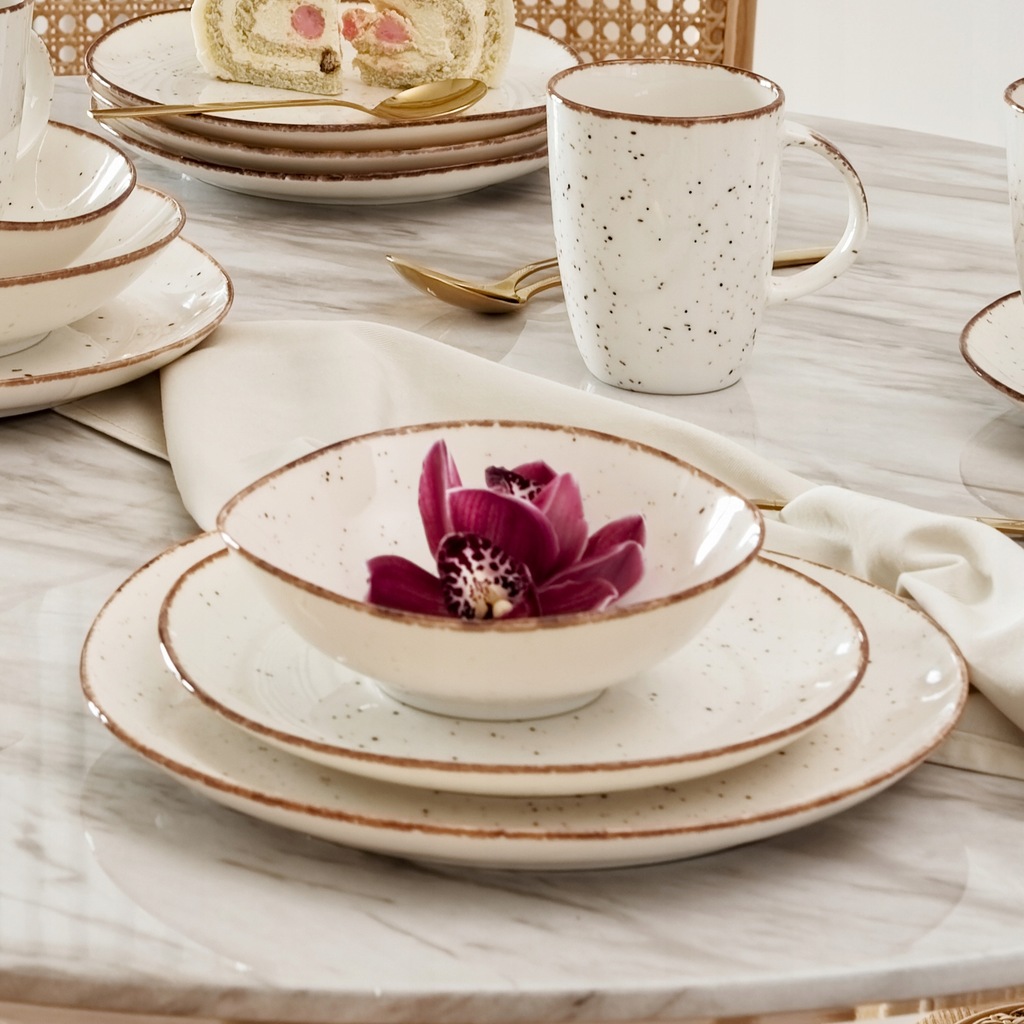 Serwis obiadowo-kawowy porcelana Altom Design Organic Sand 24 szt ...