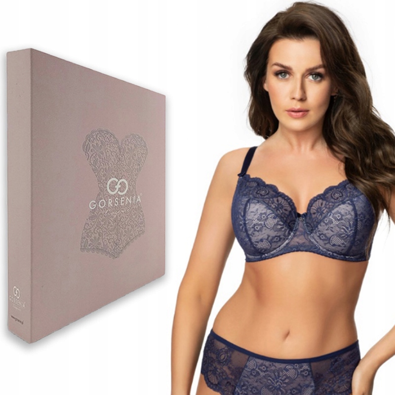 Biustonosz półusztywniany Gorsenia K357 granat 80J - 13796087111 - oficjalne archiwum Allegro