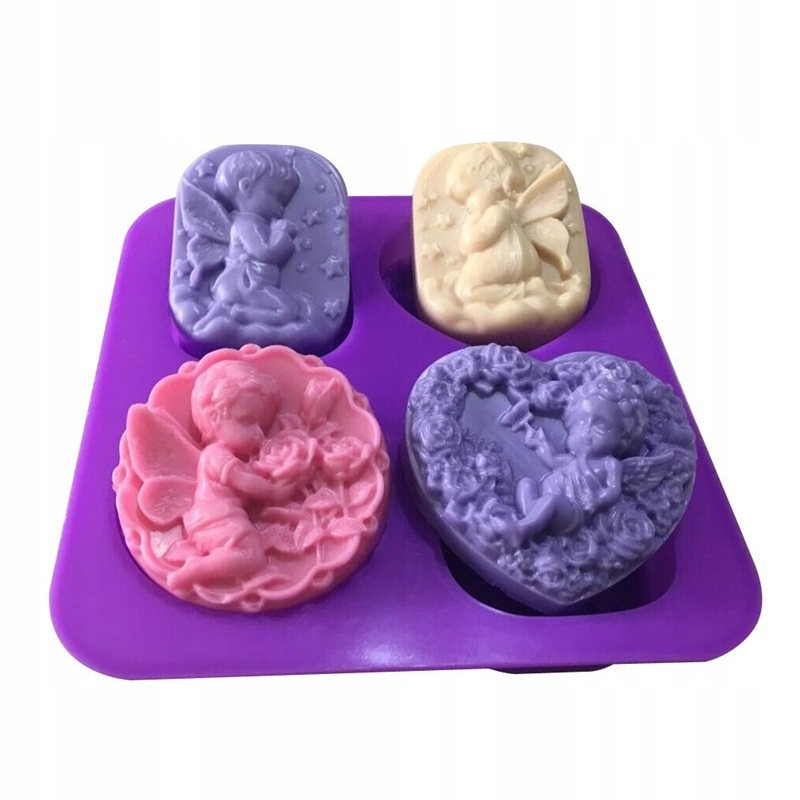 Forma Silikonowa Do Pieczenia 4x Ciastko Aniołki Pudding Galaretki MF-006 - 13736633826 ...