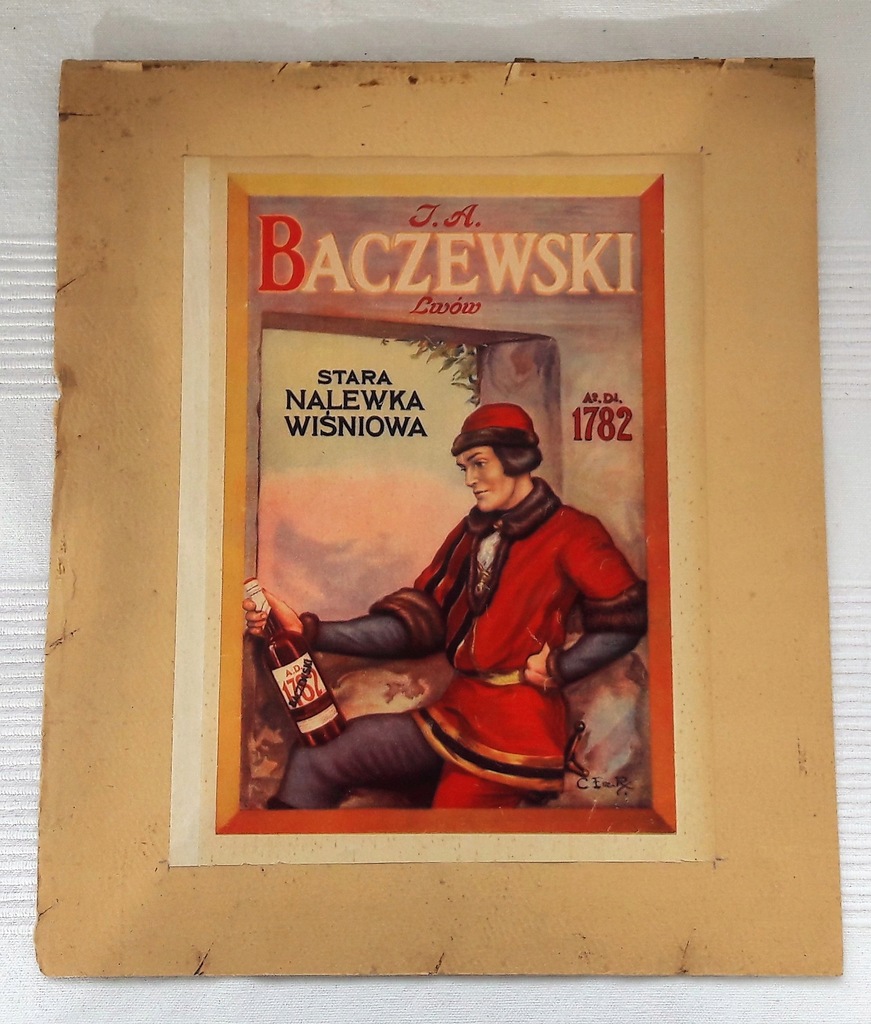 J.A. BACZEWSKI Stara nalewka Przedwojenna reklama - 13286090505 ...