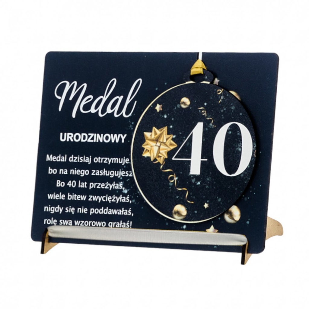 MEDAL, PREZENT DLA 40 latki 40 URODZINY KOBIETY - 9266433482 - oficjalne archiwum Allegro