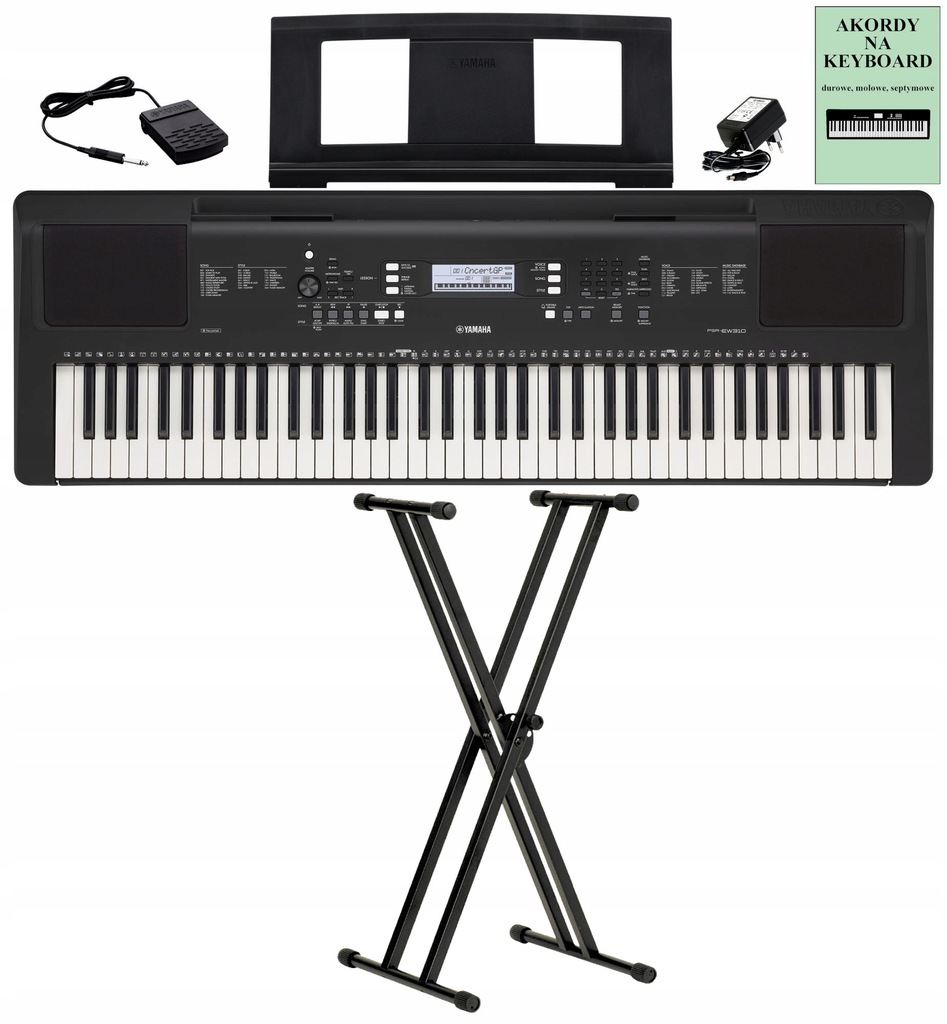 Yamaha PSR-EW310 Keyboard +Pedał +Akordy +Statyw - 13482405943 - oficjalne archiwum Allegro