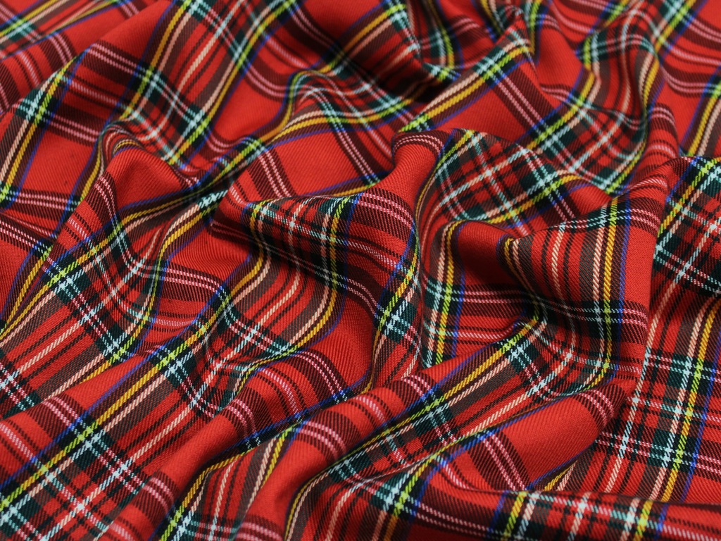 Tkanina na sukienke kratka krata szkocka czerwona - 11846329628 - oficjalne archiwum Allegro