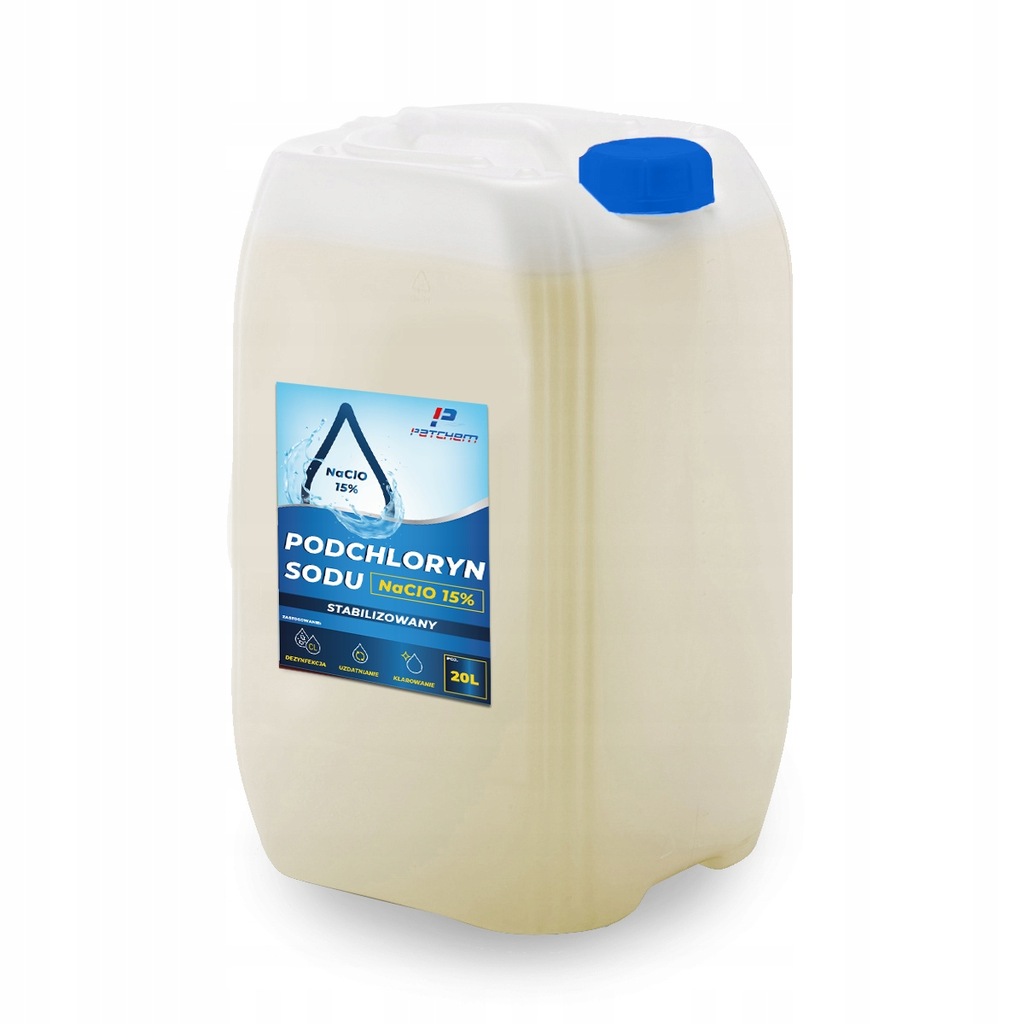 Chlor płynny podchloryn sodu 15 % do basenu 25 kg 20 l - 16069766610 - oficjalne archiwum Allegro