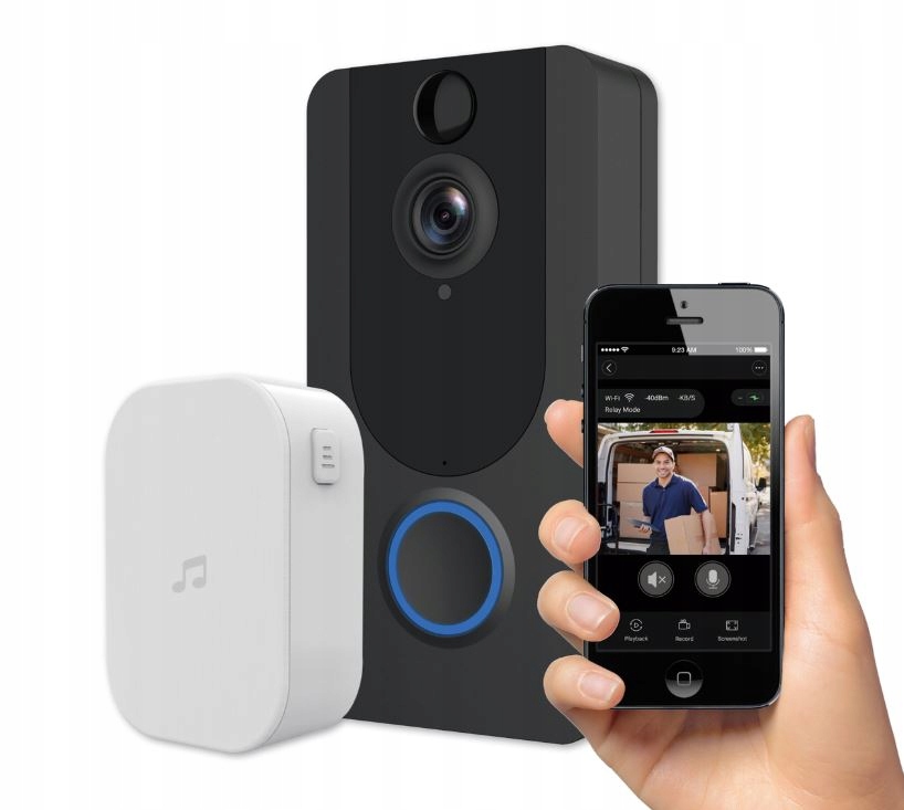 BEZPRZEWODOWY DZWONEK DO DRZWI Z KAMERĄ WI-FI - 8878682152 - oficjalne archiwum Allegro